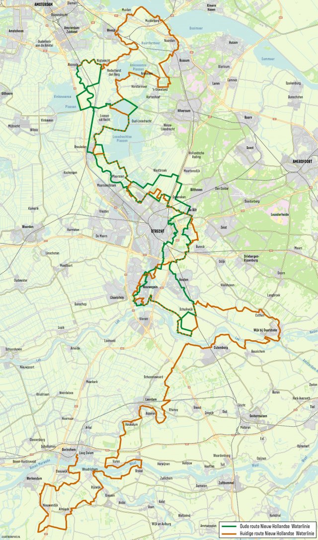 Nieuwe Waterlinieroute (totaal 242 km) - Fietsersbond